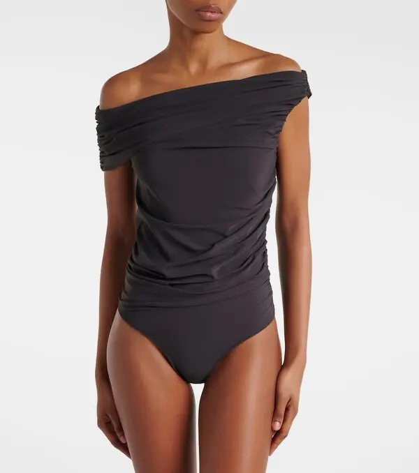 AGOLDE Sherilyn Off-shoulder Bodysuit - Brown