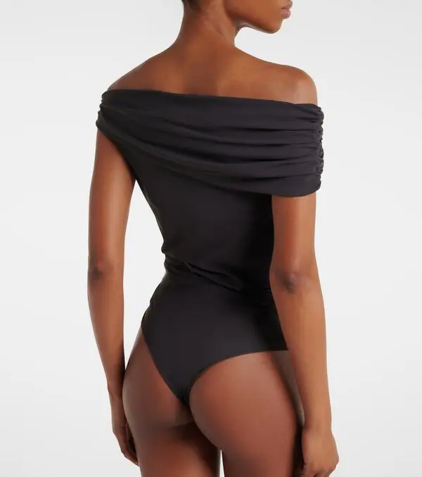 AGOLDE Sherilyn Off-shoulder Bodysuit - Brown