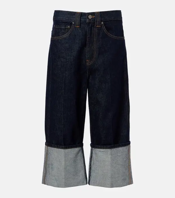 Khaite Boyle Cropped Wide-leg Jeans - Blue