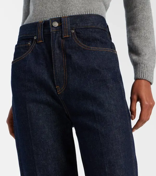 Khaite Boyle Cropped Wide-leg Jeans - Blue