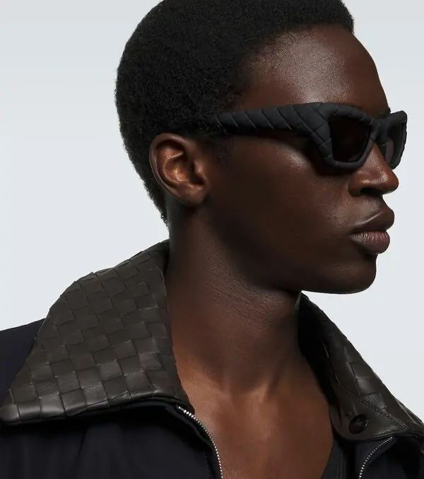 Bottega Veneta Intrecciato Sunglasses - Black | Editorialist