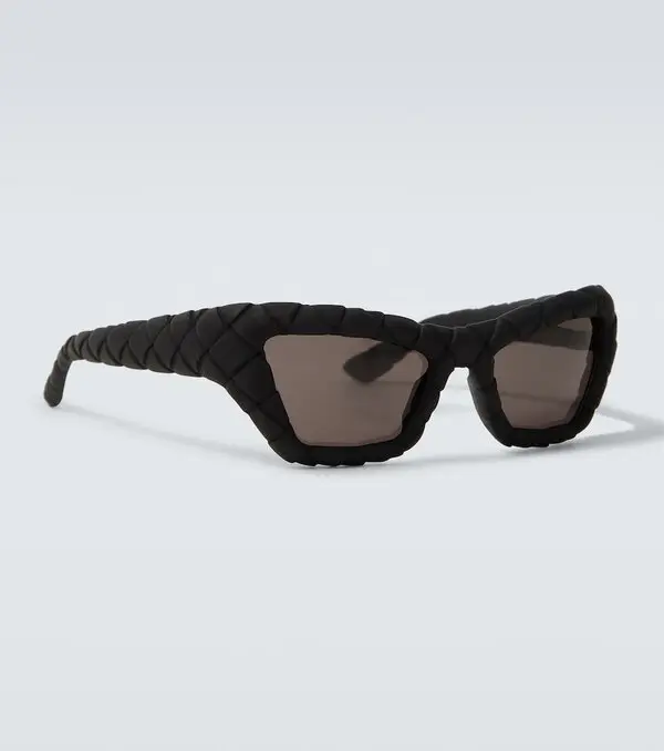 Bottega Veneta Intrecciato Rectangular Sunglasses