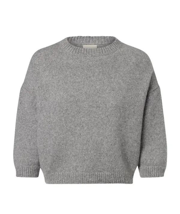 Khaite Sabina Cropped Cashmere Sweater - Grey