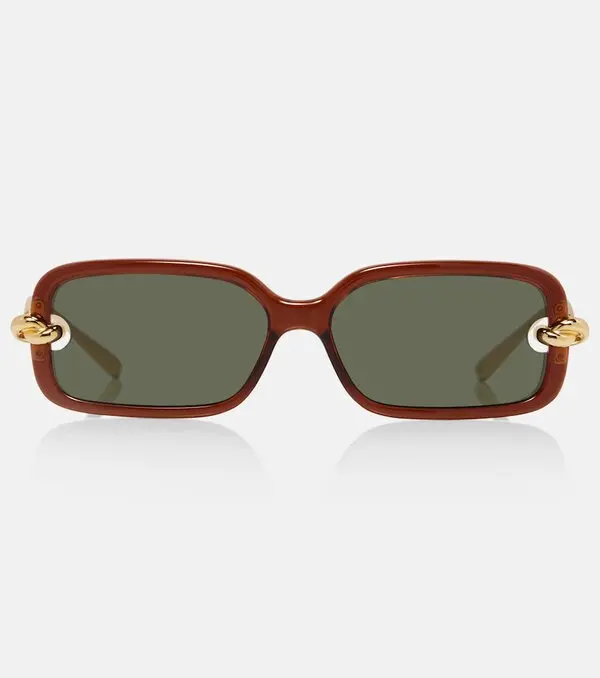 Bottega Veneta Knot Rectangular Sunglasses - Brown