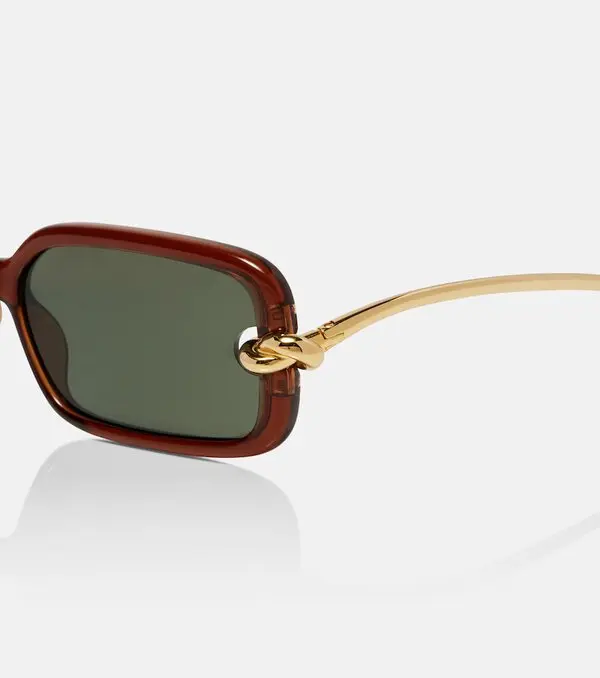 Bottega Veneta Knot Rectangular Sunglasses - Brown