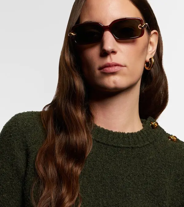 Bottega Veneta Knot Rectangular Sunglasses - Brown