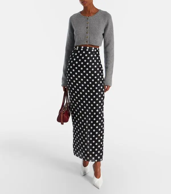 Khaite Steph Cropped Cashmere Cardigan - Grey