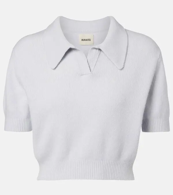 Khaite Leni Wool And Cashmere Knit Top - Grey