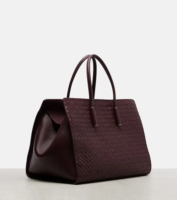 Bottega Veneta Barbara Medium Leather Tote Bag - Burgundy