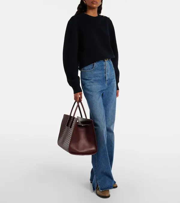 Bottega Veneta Barbara Medium Leather Tote Bag - Burgundy