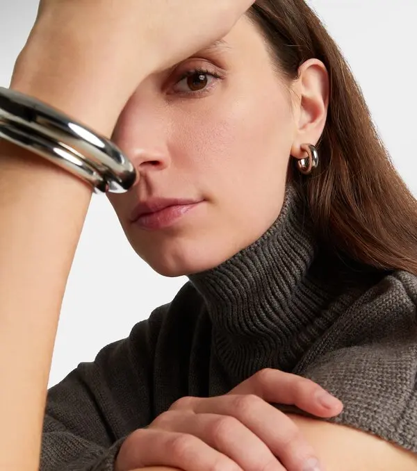 JENNIFER FISHER Samira Micro Rhodium-plated Hoop Earrings