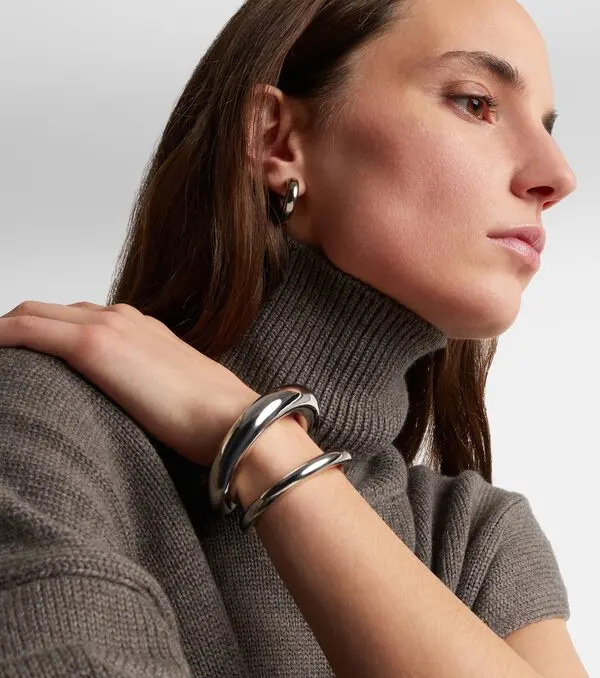 JENNIFER FISHER Samira Micro Rhodium-plated Hoop Earrings