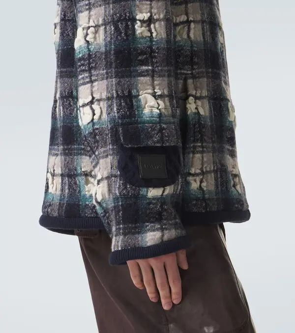 Loewe Plaid Wool And Linen Jacket