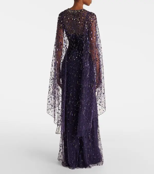 Jenny Packham Hestia Embellished Gown - Purple