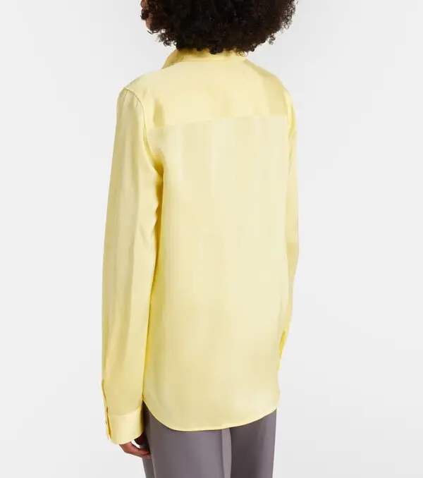 JIL SANDER Satin Button Down Shirt - Yellow
