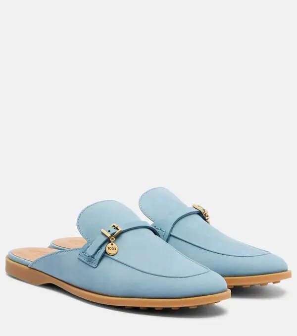 TOD'S Gommino Leather Mules - Blue
