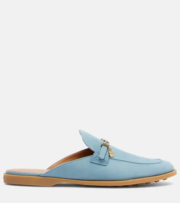 TOD'S Gommino Leather Mules - Blue
