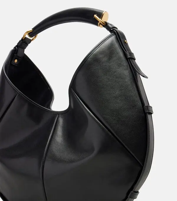 Saint Laurent Mombasa Medium Leather Shoulder Bag - Black