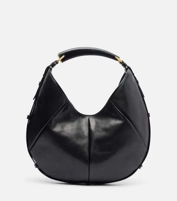 Saint Laurent Mombasa Medium Leather Shoulder Bag - Black