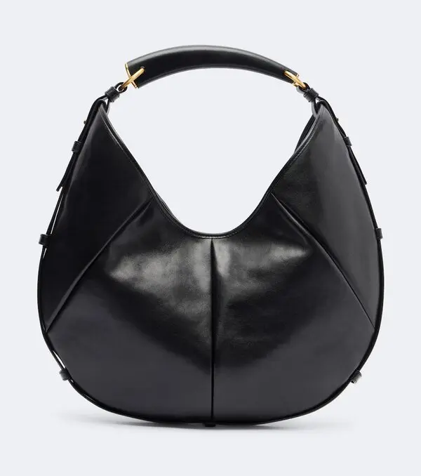 Saint Laurent Mombasa Medium Leather Shoulder Bag - Anthracite