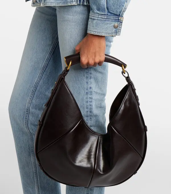 Saint Laurent Mombasa Medium Leather Shoulder Bag - Brown