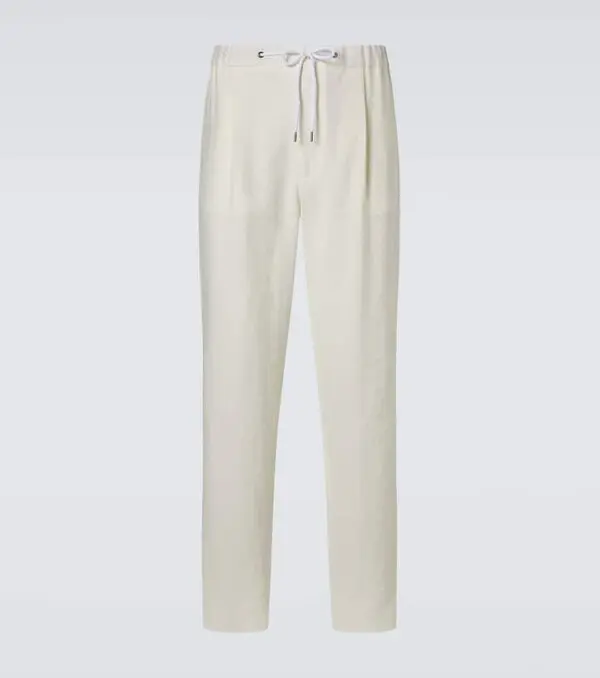 Giorgio Armani Linen Canvas Tapered Pants