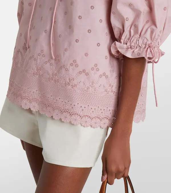 Valentino Garavani Broderie Anglaise Cotton Blouse