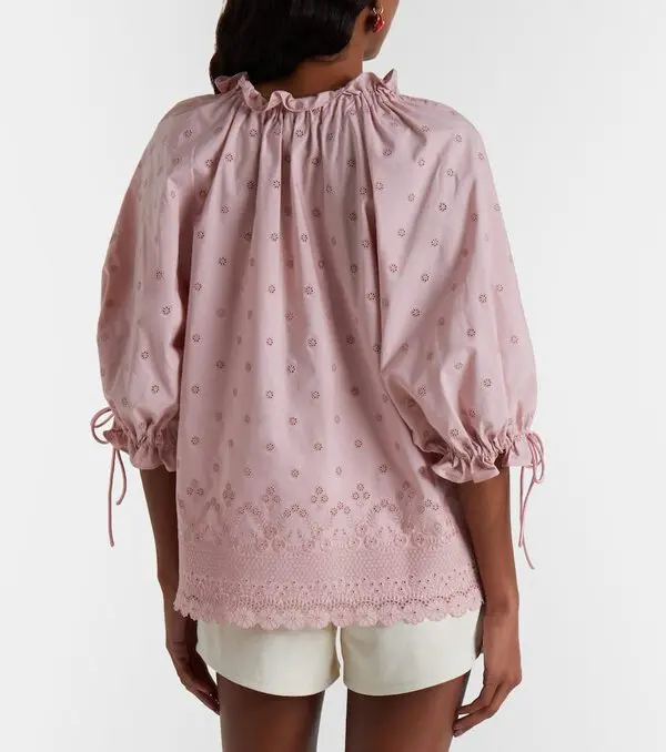 Valentino Garavani Broderie Anglaise Cotton Blouse
