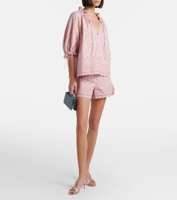 Valentino Garavani Broderie Anglaise Cotton Blouse