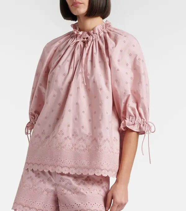Valentino Garavani Broderie Anglaise Cotton Blouse