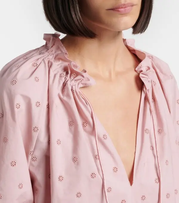 Valentino Garavani Broderie Anglaise Cotton Blouse