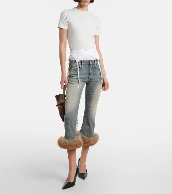 Balenciaga Low-rise Capri Jeans - Blue