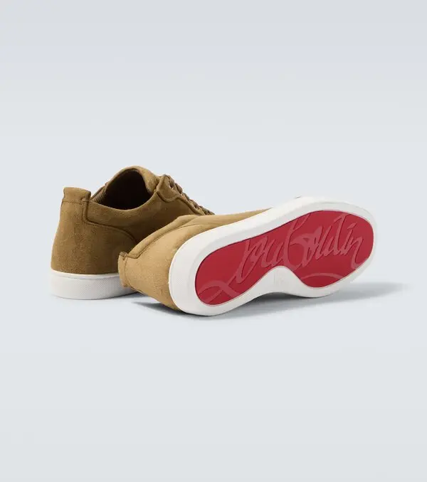 CHRISTIAN LOUBOUTIN Rantulow Suede Sneakers - Beige