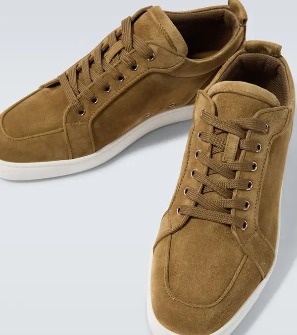 CHRISTIAN LOUBOUTIN Rantulow Suede Sneakers - Beige