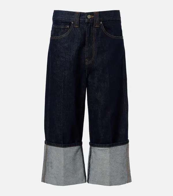 Khaite Boyle Cropped Wide-leg Jeans - Blue