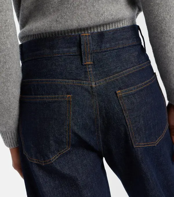Khaite Boyle Cropped Wide-leg Jeans - Blue