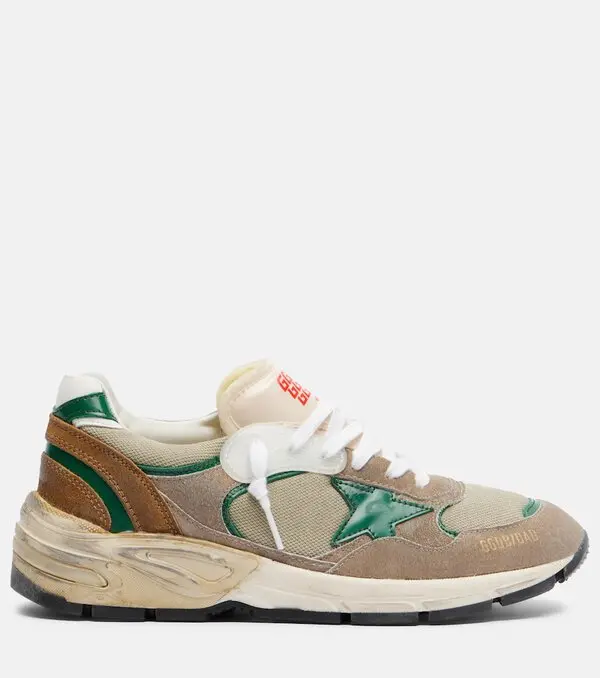 GOLDEN GOOSE Dad Star Leather-trimmed Sneakers - Beige
