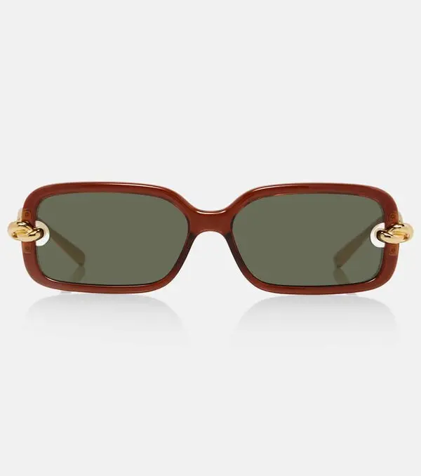 Bottega Veneta Knot Rectangular Sunglasses - Brown