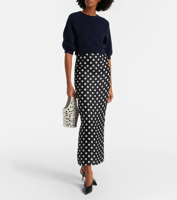 Khaite Lorelai Cropped Wool And Cashmere Sweater - Blue