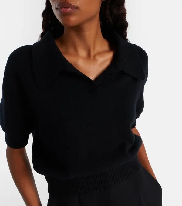 Khaite Leni Wool And Cashmere Top - Black