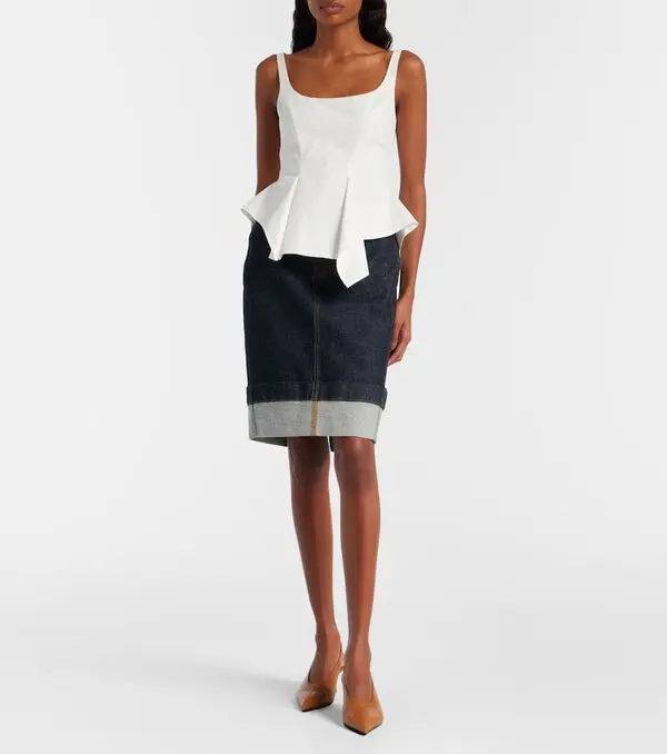 Khaite Loa Cotton Poplin Top - White