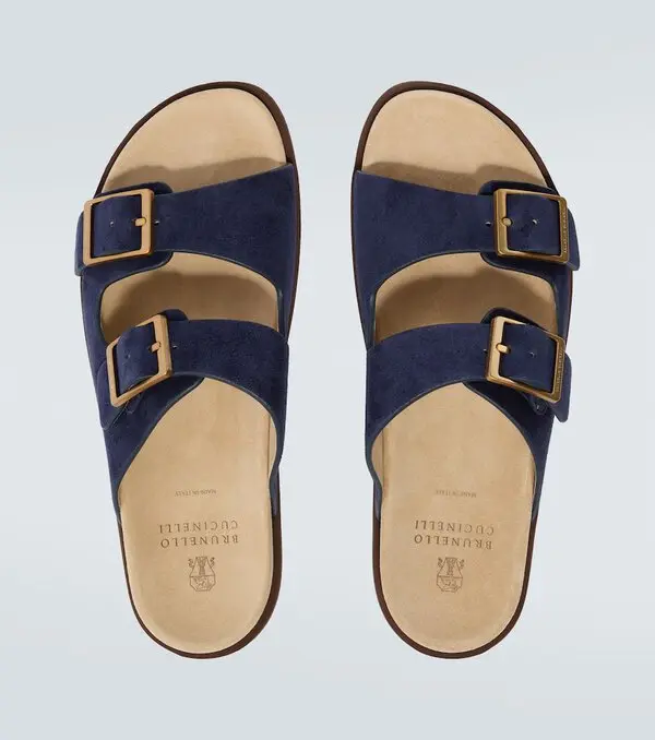 Brunello Cucinelli Suede Sandals - Blue