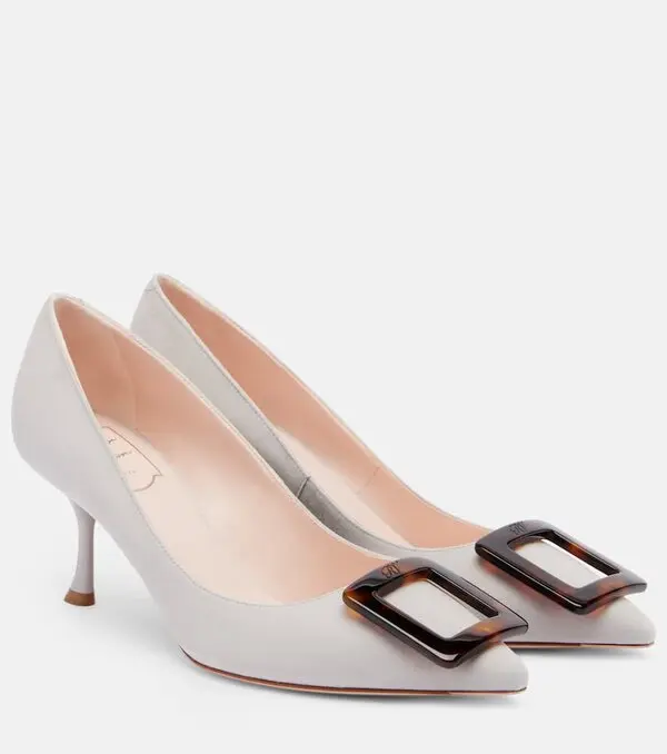ROGER VIVIER Viv' In The City Suede Pumps - White