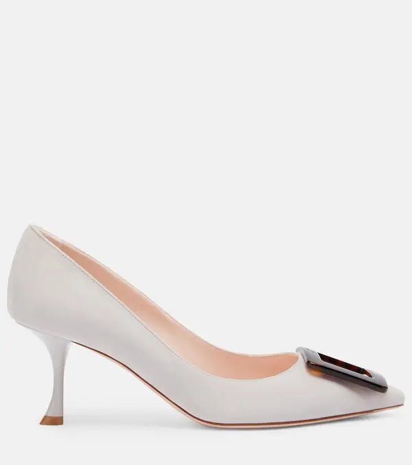 ROGER VIVIER Viv' In The City Suede Pumps - White