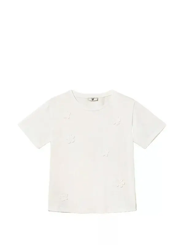 TWINSET Fitted T-shirt With Crochet Flowers
