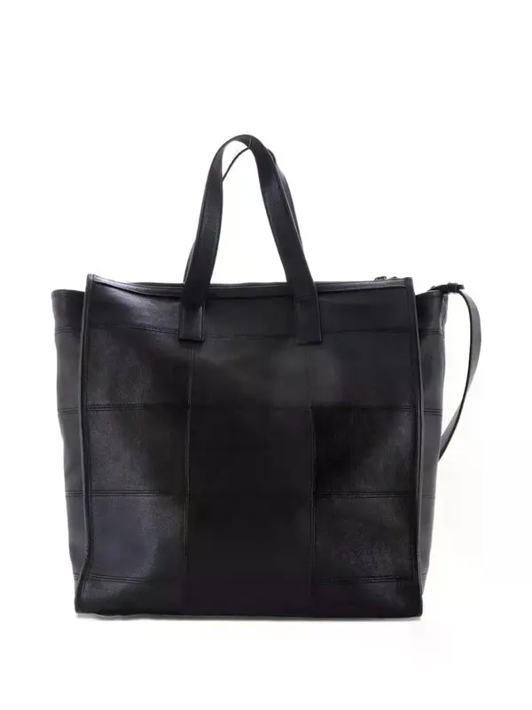 Saint Laurent Convertible Zip Shopper Patchwork Leather Large Tote Bag