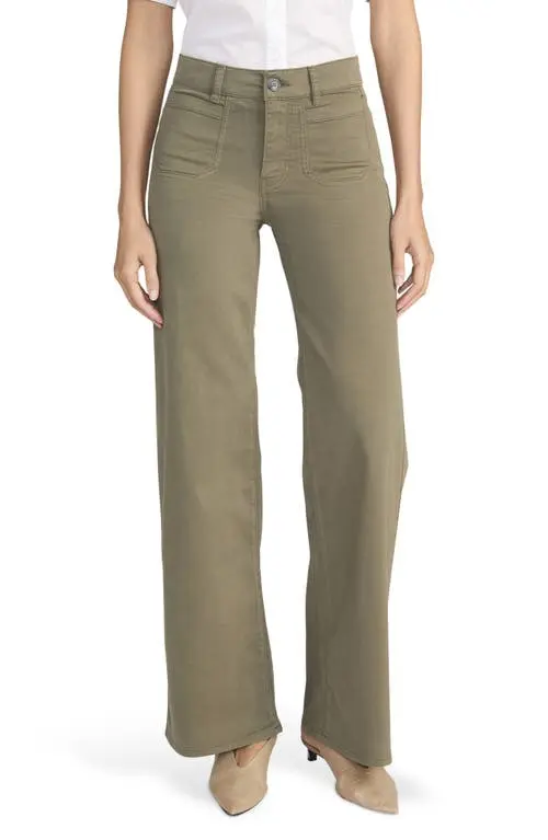 FRAME Le Slim Modernist Pocket Palazzo Jeans - Grasshopper