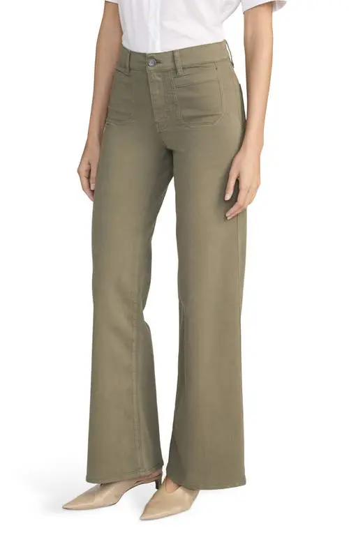 FRAME Le Slim Modernist Pocket Palazzo Jeans - Grasshopper