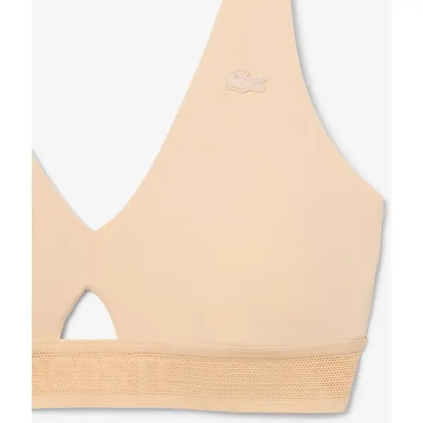 Lacoste Cutout Wireless Microfiber Bra - Biscuit