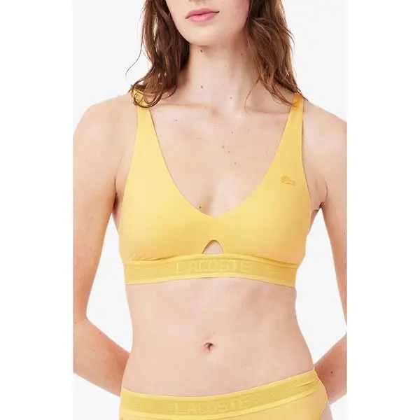 Lacoste Cutout Wireless Microfiber Bra - Yellow